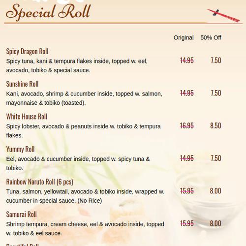Kumo menu in Hamden, Connecticut, USA