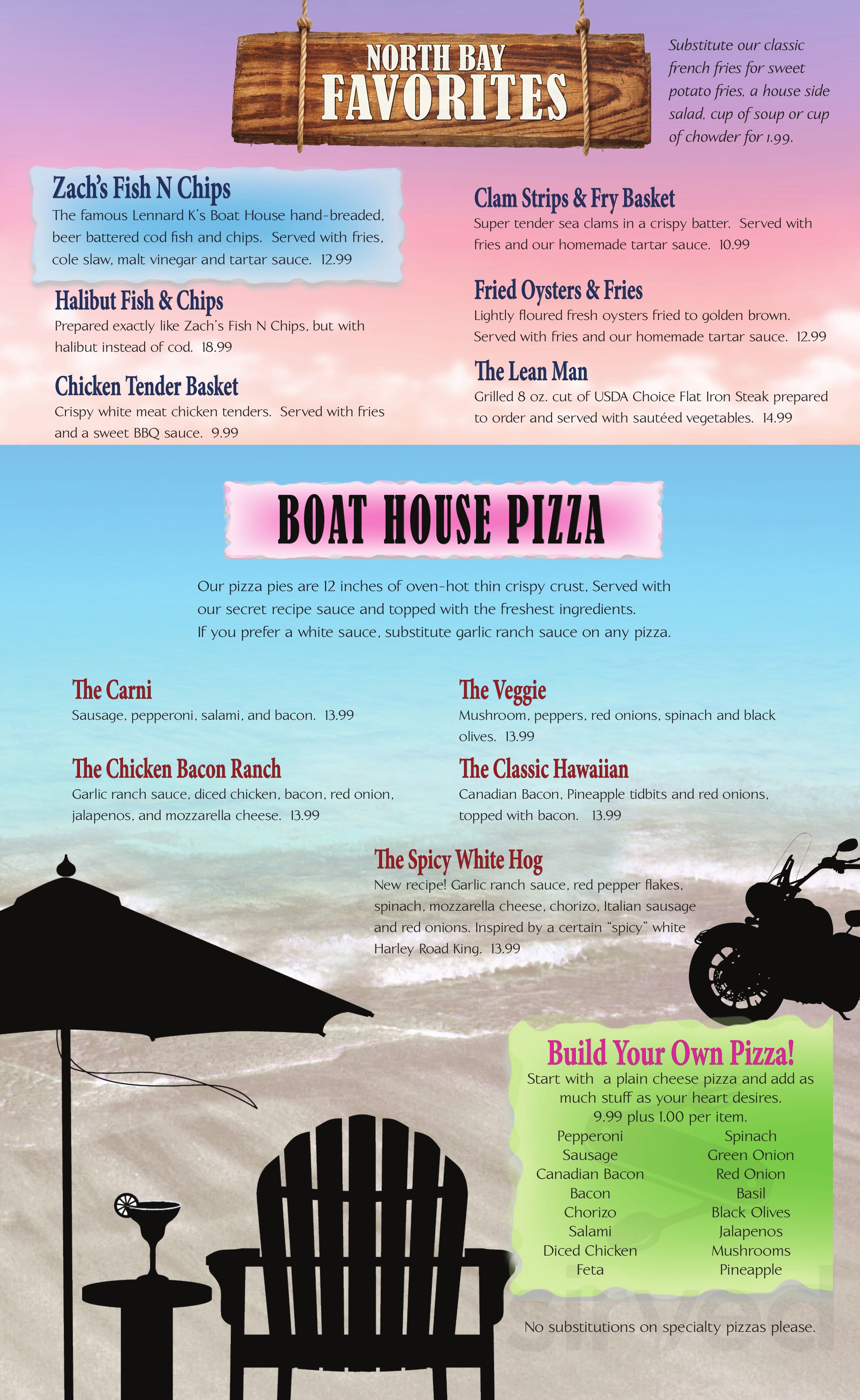 The Boat House Restaurant & Bar menu in Allyn, Washington, USA