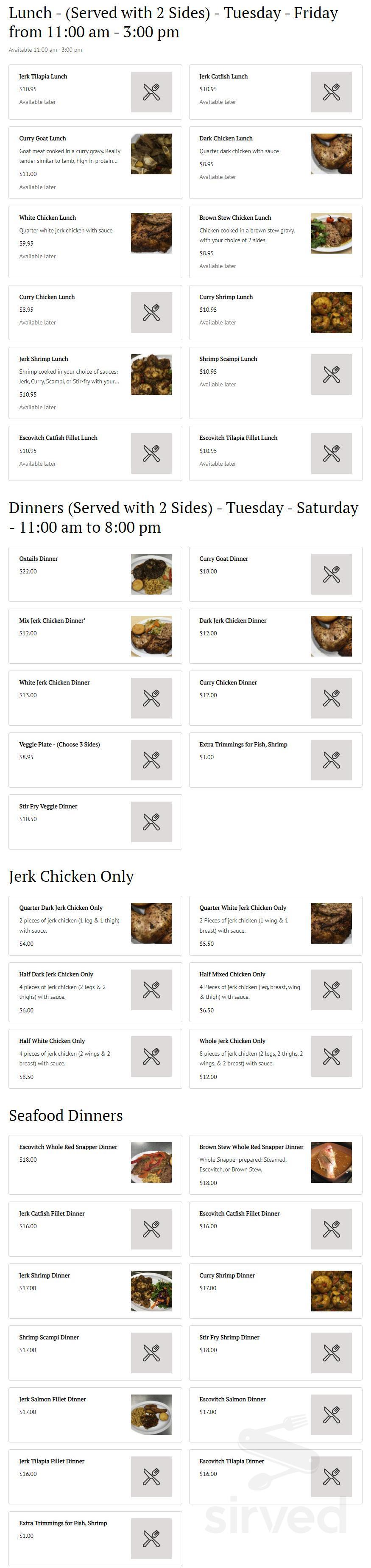 Ya Mon Jamaican Cuisine GA menu in Alpharetta, Georgia, USA