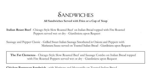 Menu for Clemenza's at Uptown in Fort Walton Beach, FL | Sirved