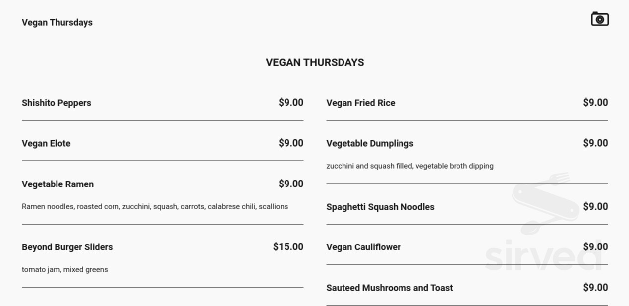 Fireproof Restaurant menu in Columbus, Ohio, USA