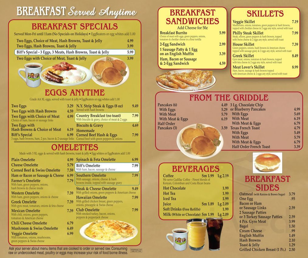 Biff's Coney Island menu in Commerce Charter Twp, Michigan, USA