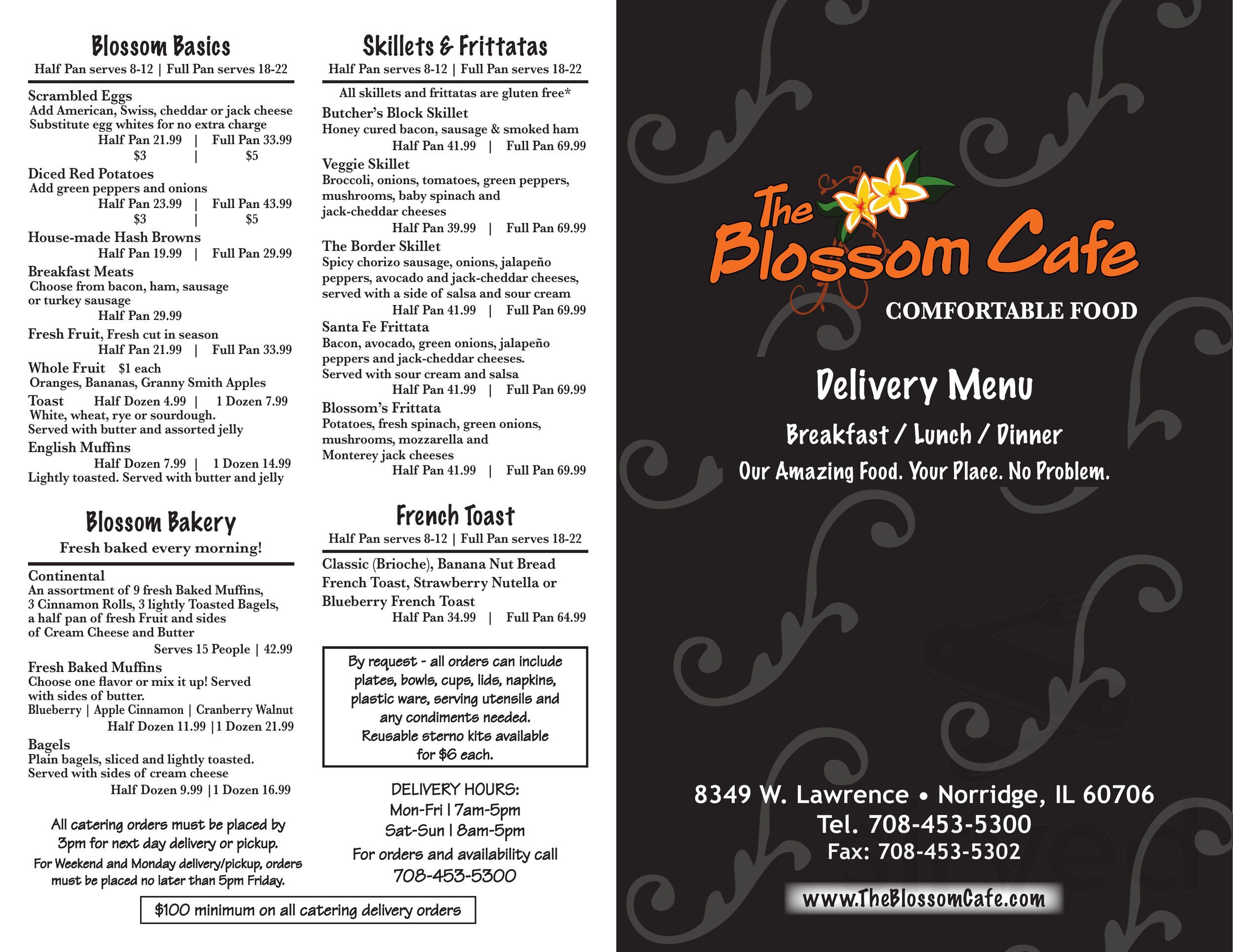 The Blossom Cafe menu in Norridge, Illinois, USA