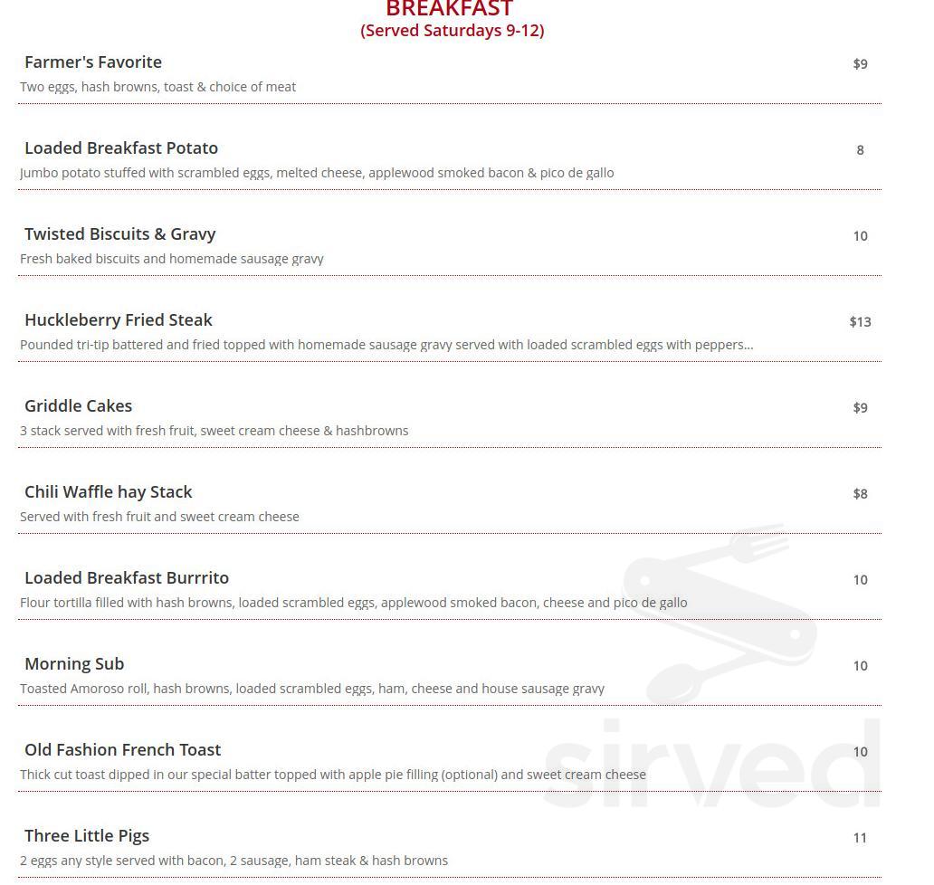 Menu for Twisted Kitchen in Yuma, AZ | Sirved