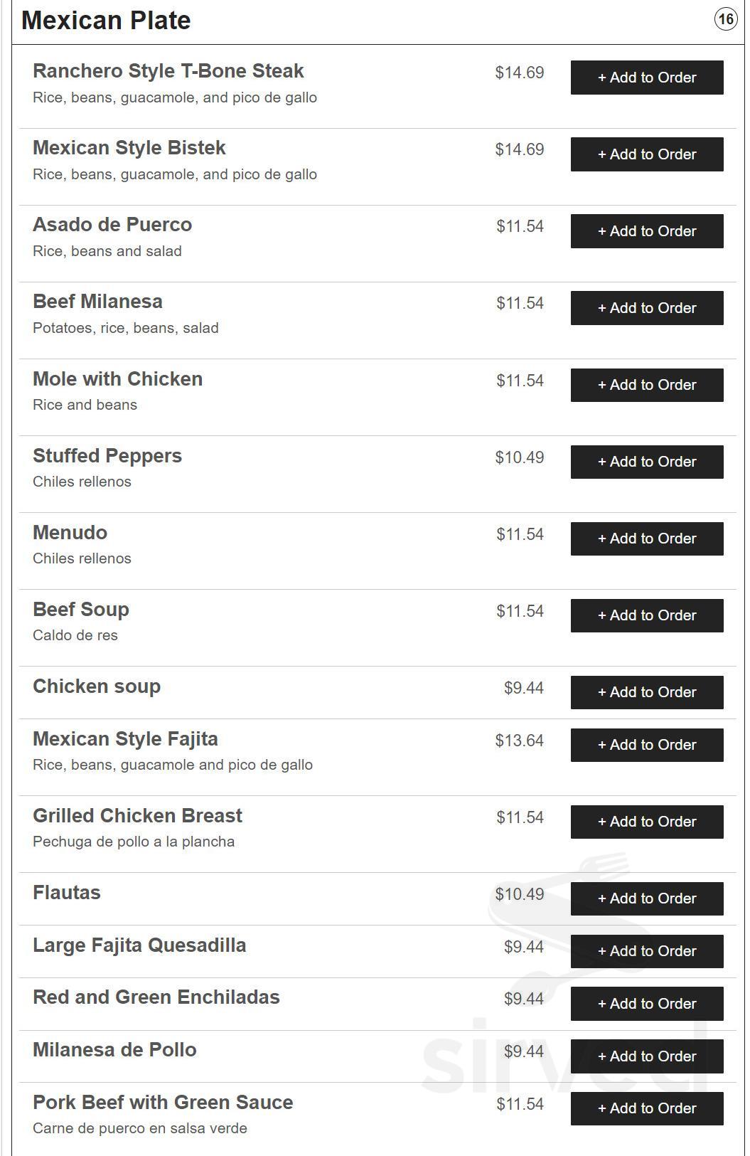 Menu - Houston TX's Dona Tula's | Sirved
