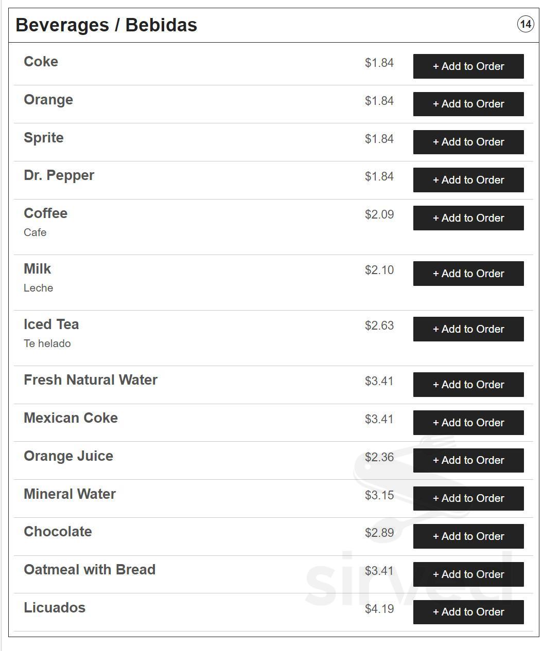Menu - Houston TX's Dona Tula's | Sirved