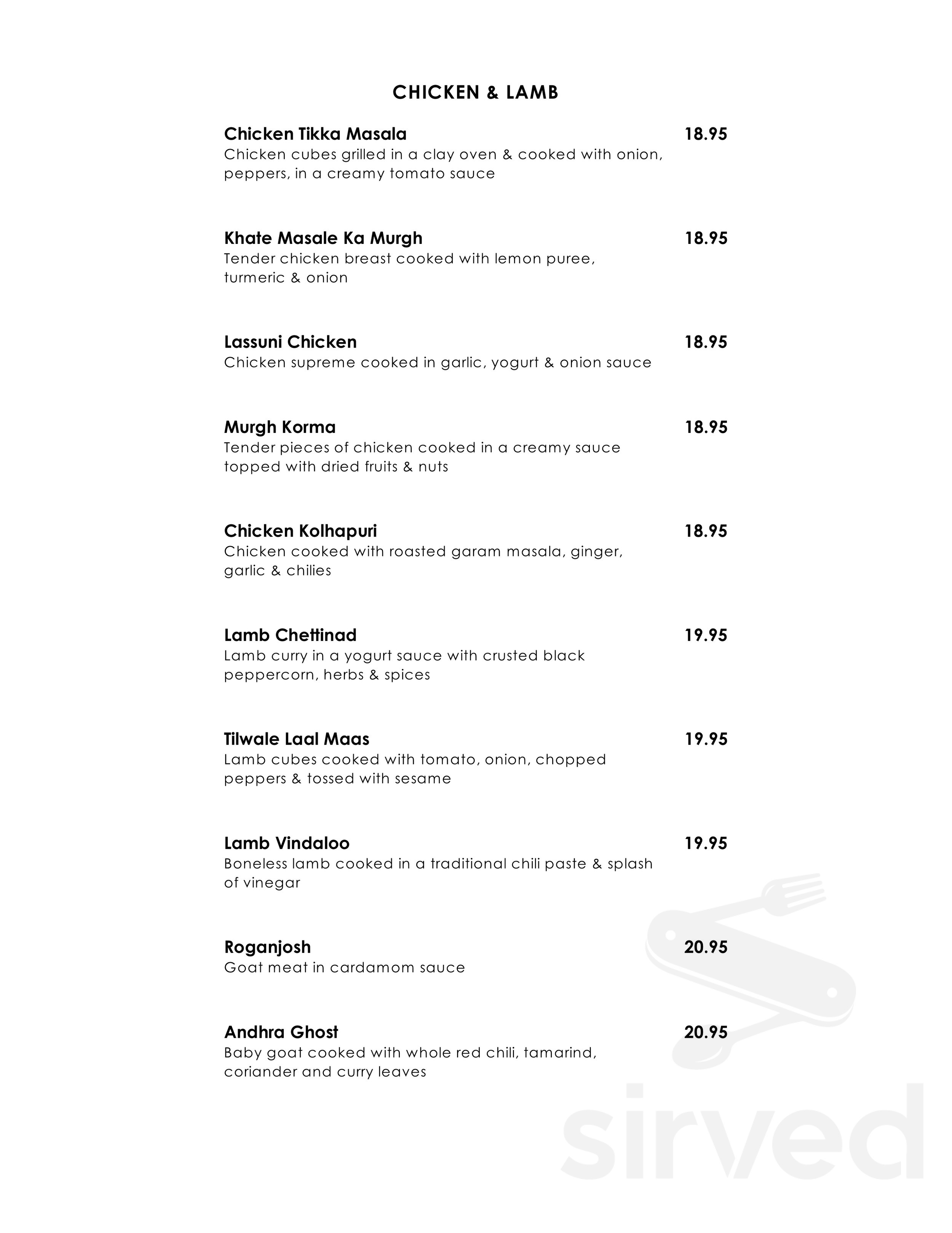 Menu - Paramus NJ's Mantra | Sirved