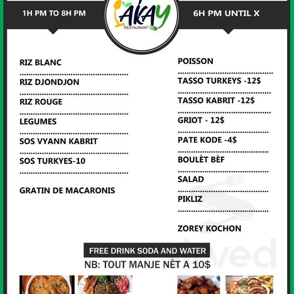 Lakay Restaurant menu in Greenwood, Indiana, USA
