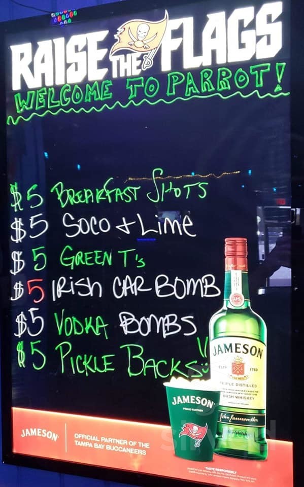 Drunken Parrot Saloon menu in St Cloud, Florida, USA