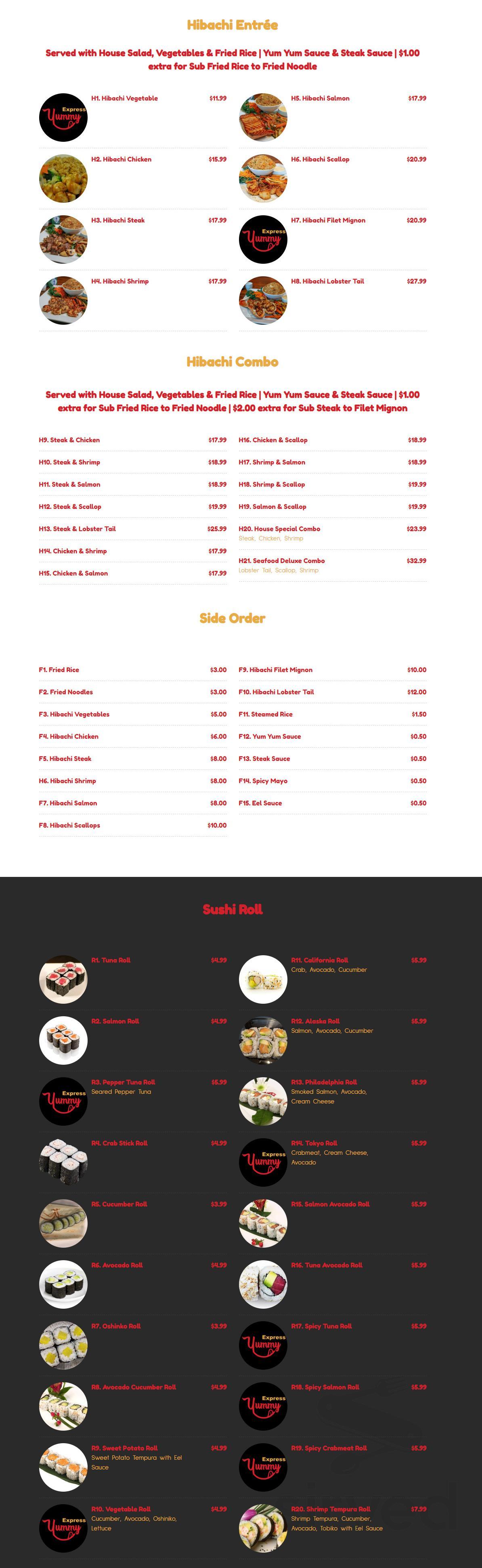 YUMMY EXPRESS menu in South Point, Ohio, USA