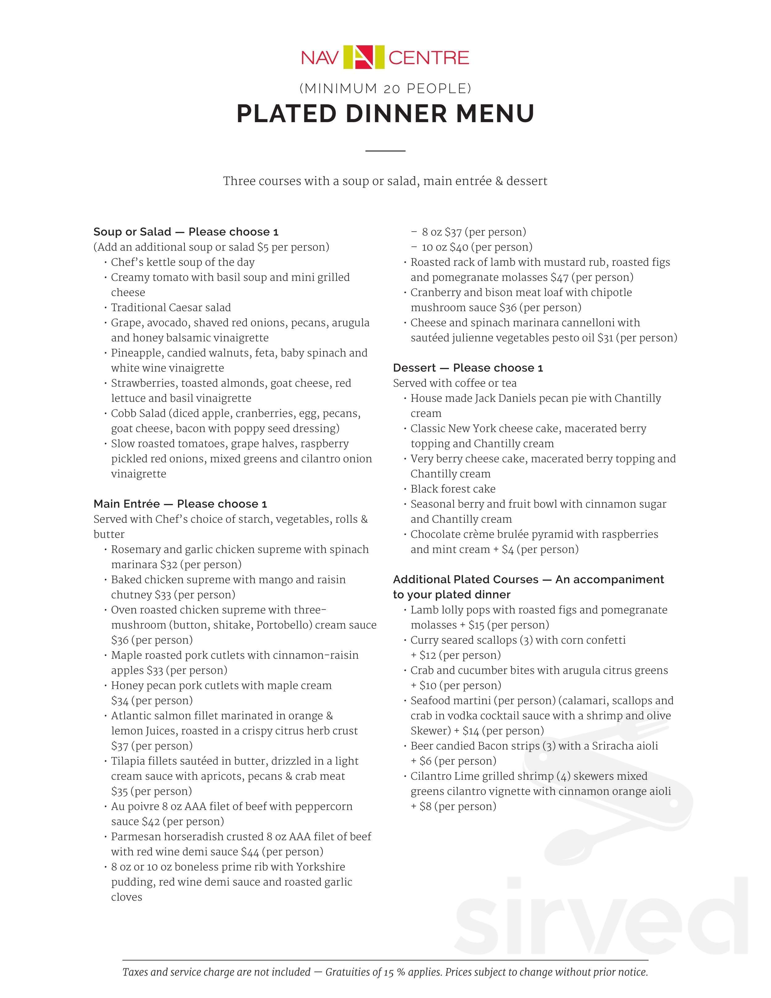 DEV Hotel and Conference Centre menu in Cornwall, Ontario, Canada