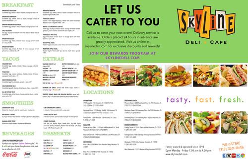 Skyline Deli & Cafe menu in Houston, Texas, USA