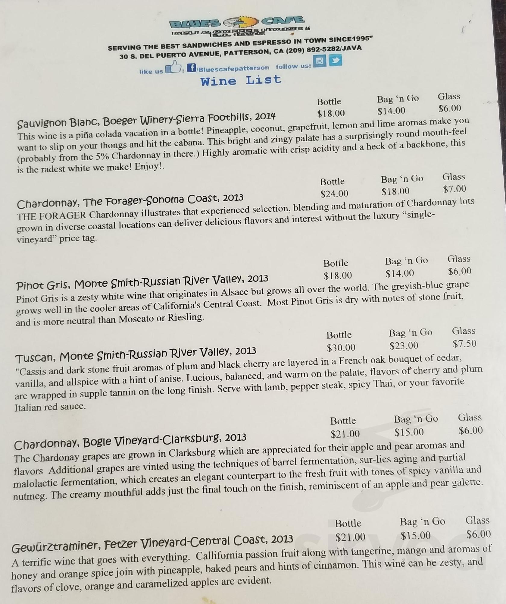 Blues Cafe menus in Patterson, California, United States