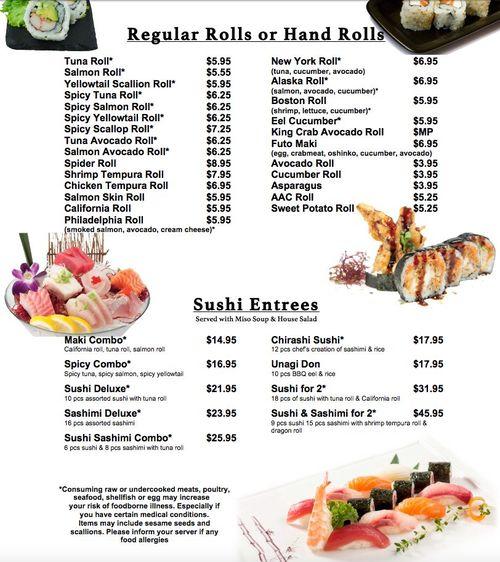 Blue Flame Asian Bistro & Bar menu in Cashmere, Washington, USA