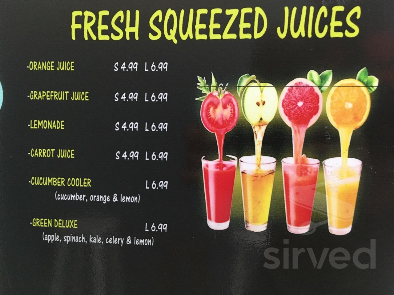 Southernmost Smoothie Shop menu in Key West, Florida, USA