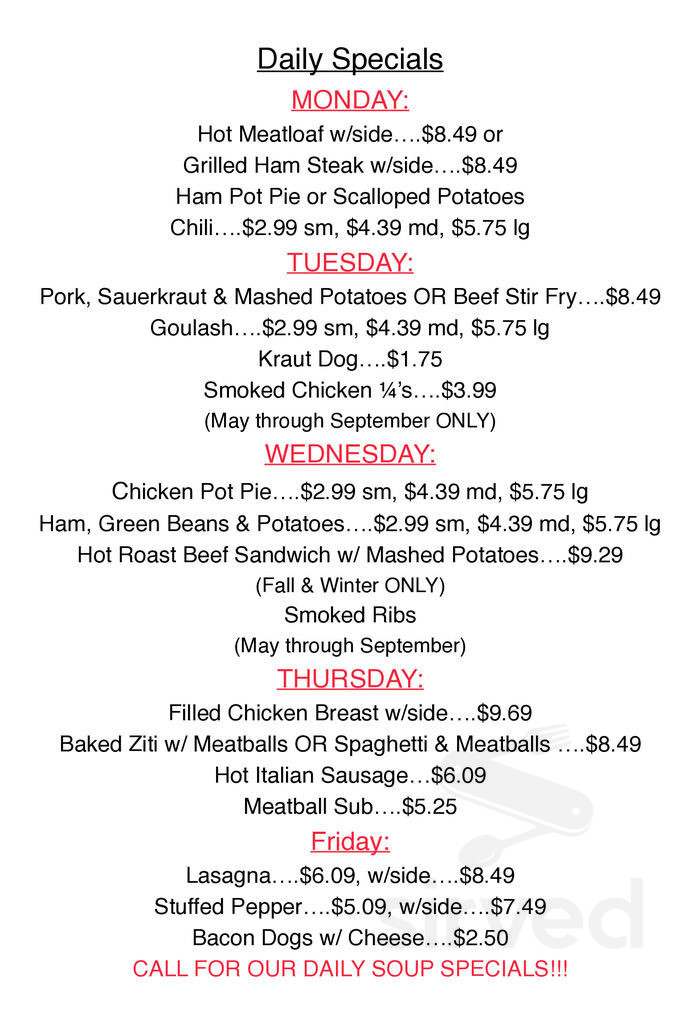 Menu - Williamsport PA's Heller's Market | Sirved