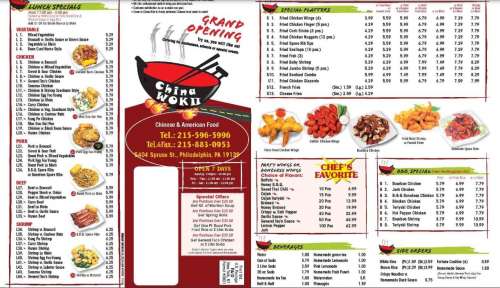 CHINA WOK II menu in Philadelphia, Pennsylvania, USA