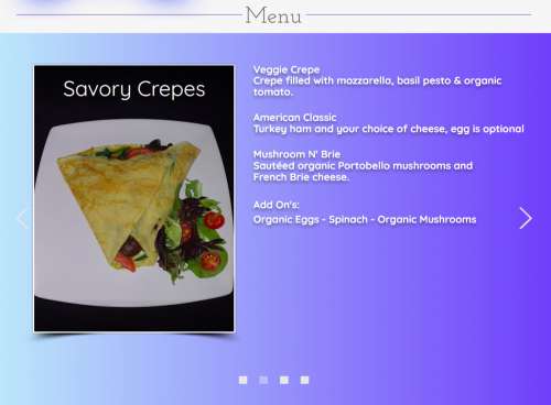 Crepe N Dip menu in Tucson, Arizona, USA