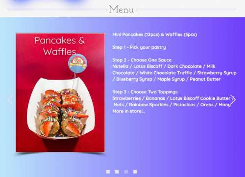 Crepe N Dip menu in Tucson, Arizona, USA