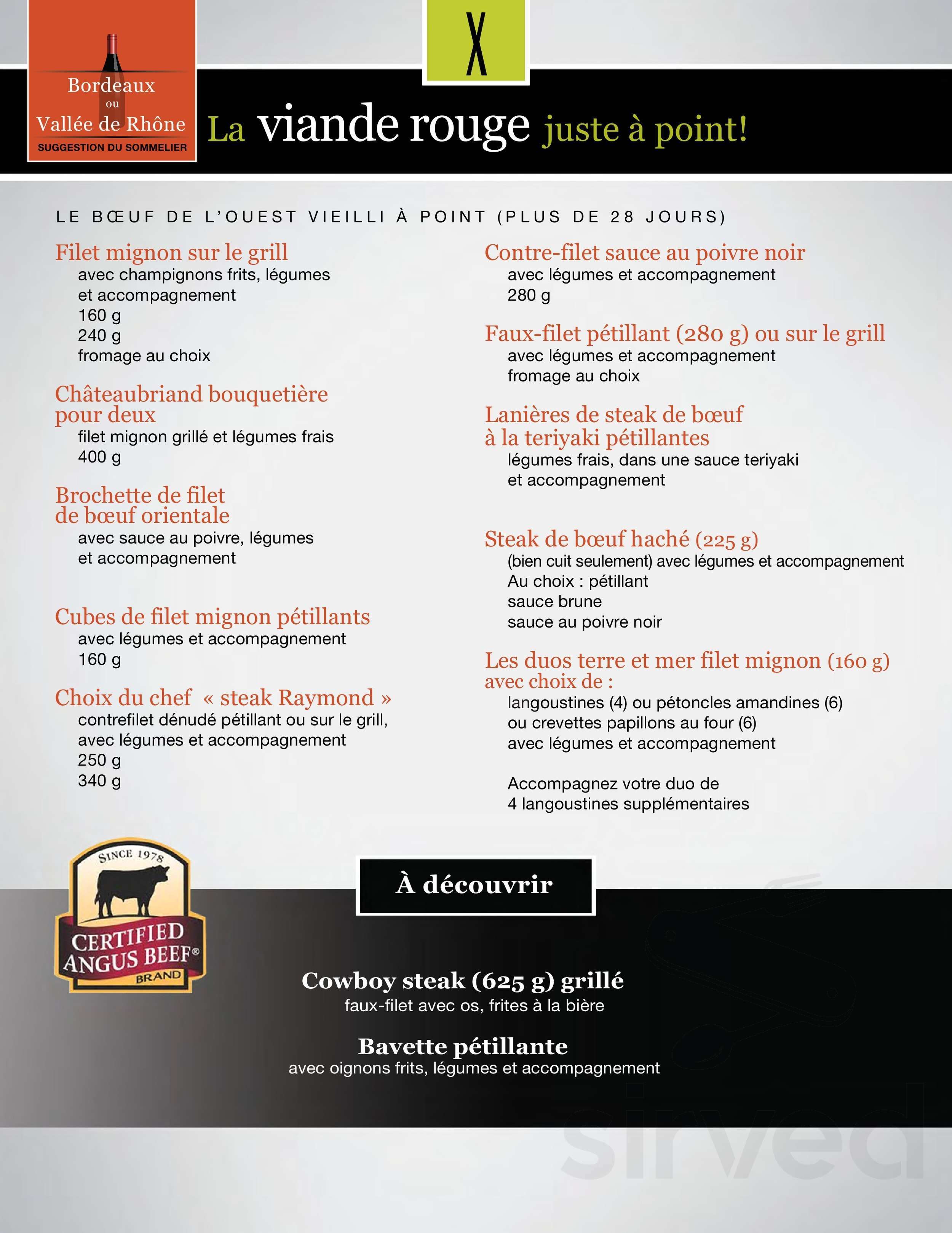 Luxor menu in Victoriaville, Quebec G6P 4A2, Canada