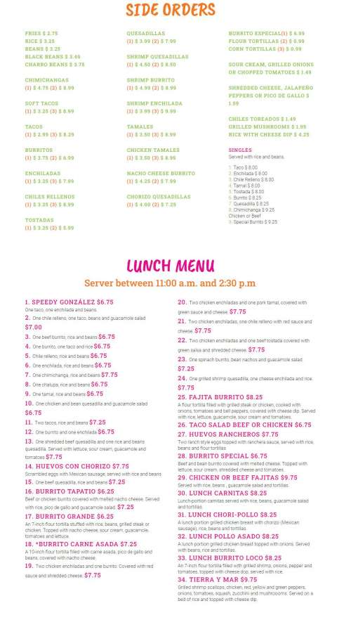 Ay Caramba Mexican Restaurant menu in Chesterfield, Virginia, USA