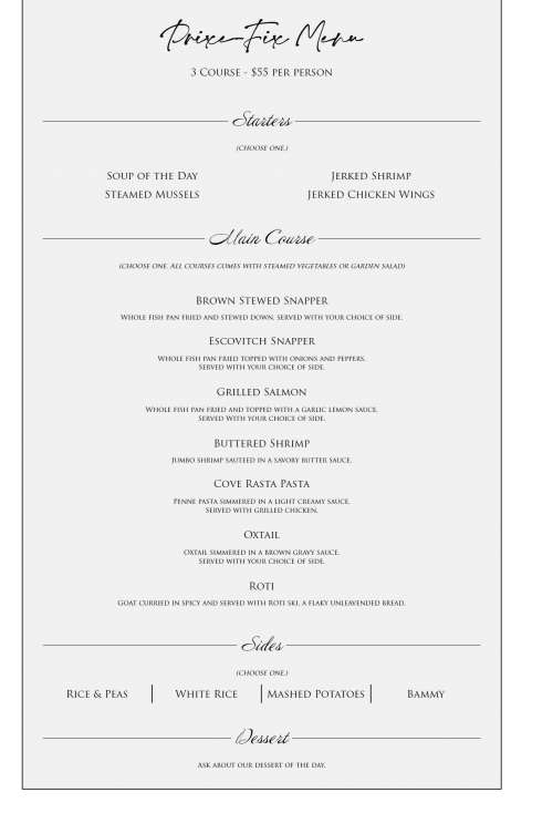 Cove Restaurant menu in Queens, New York, USA