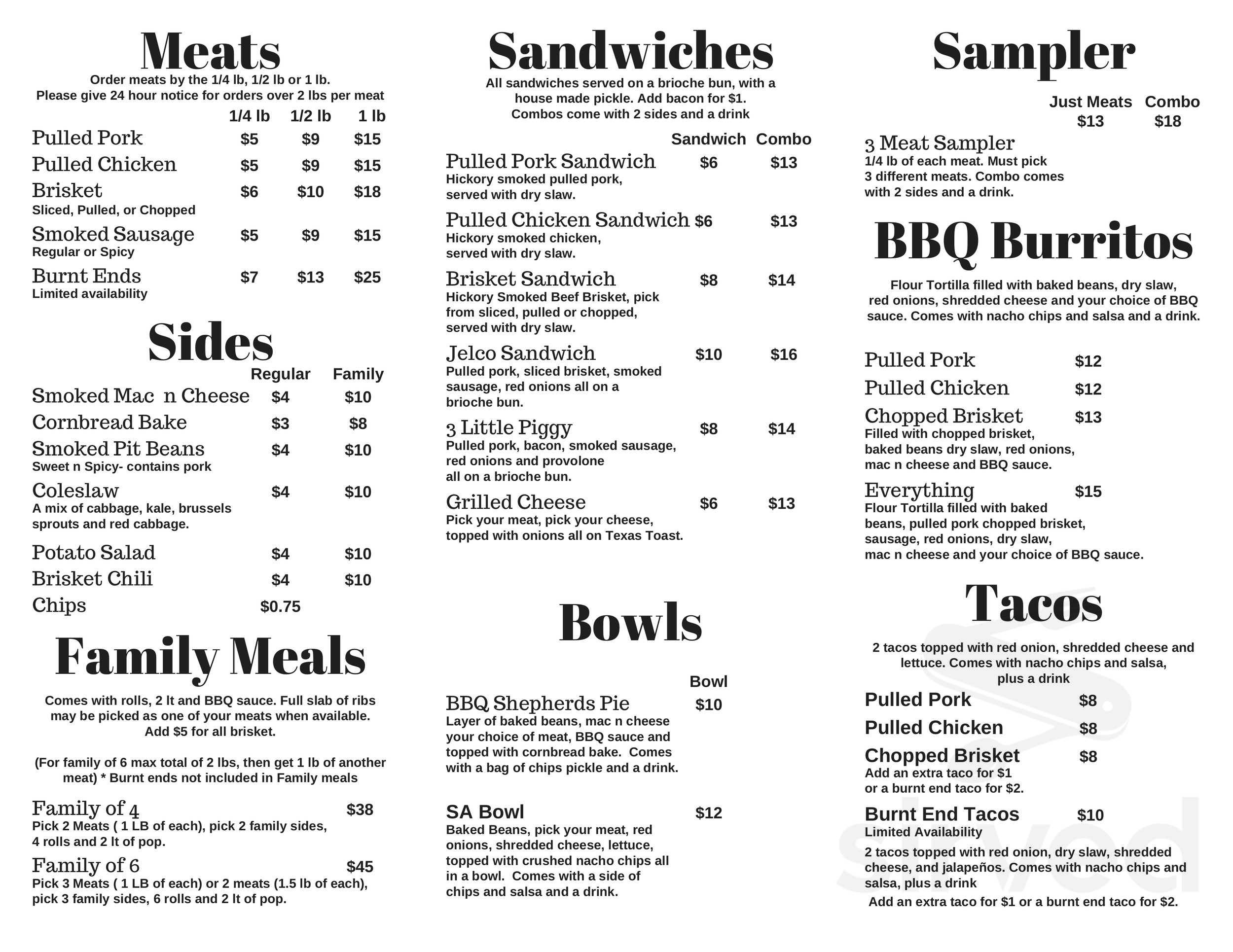 Jayell Smoke House BBQ Romeo menus in Romeo, Michigan, United States