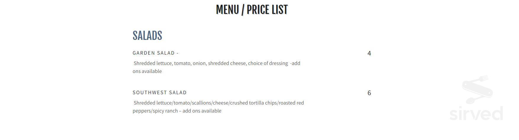 Our Place Bar and Grill menu in Torrington, Connecticut, USA