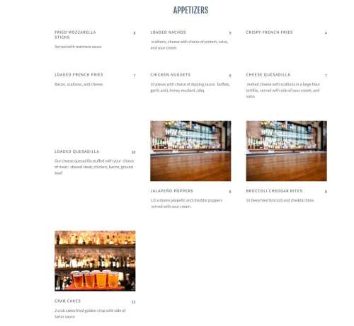 Our Place Bar and Grill menu in Torrington, Connecticut, USA