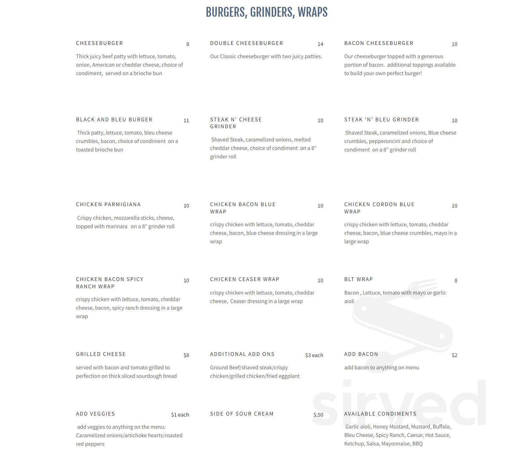 Our Place Bar and Grill menu in Torrington, Connecticut, USA