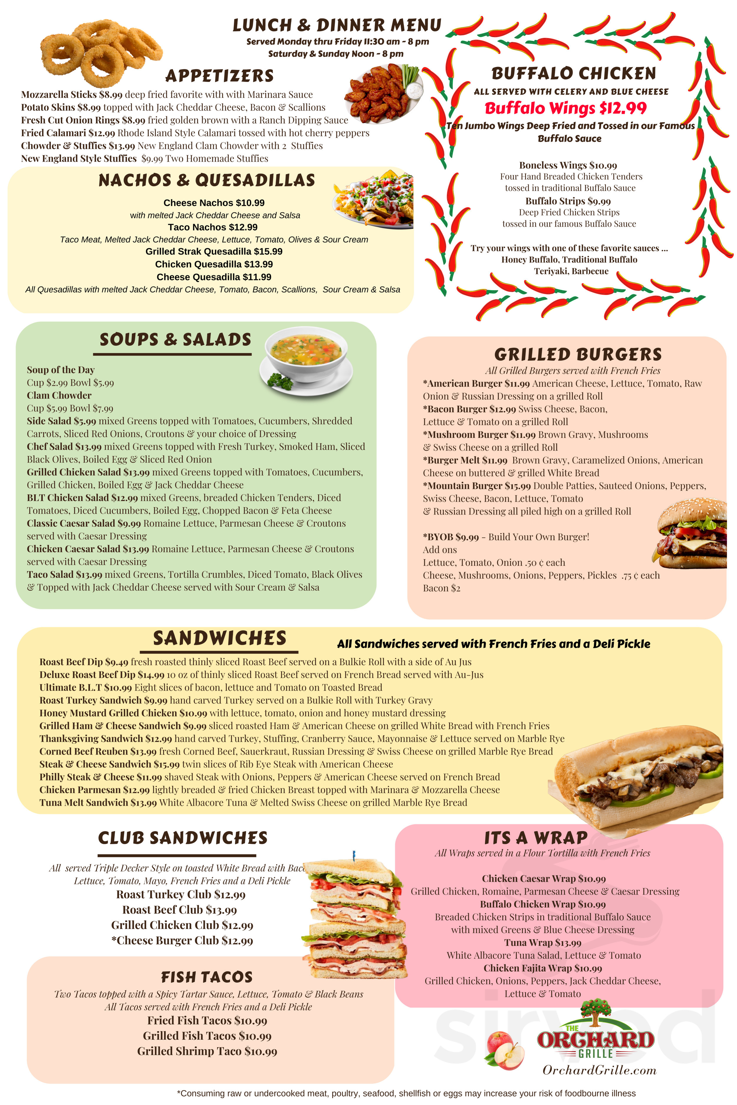 Menu - Smithfield RI's The Orchard Grille | Sirved
