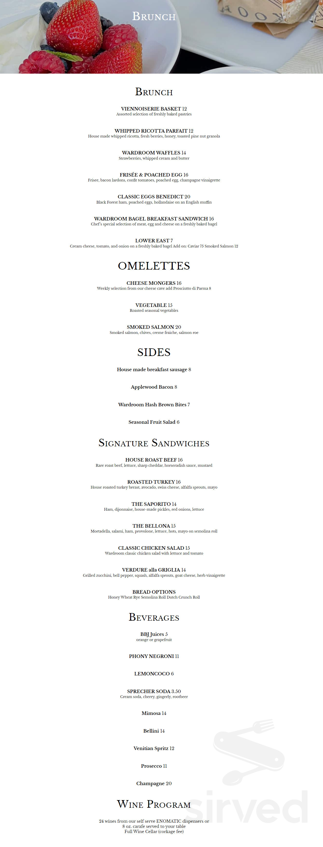 Menu for The Wardroom in Easton, MD | Sirved