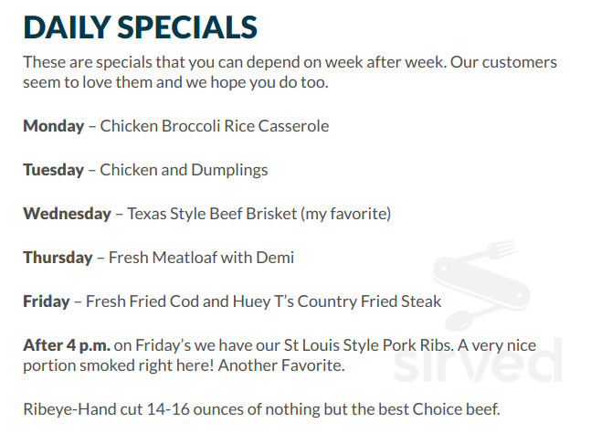 Dean's Restaurant & Bakery Oak Ridge menu in Oak Ridge, Tennessee, USA