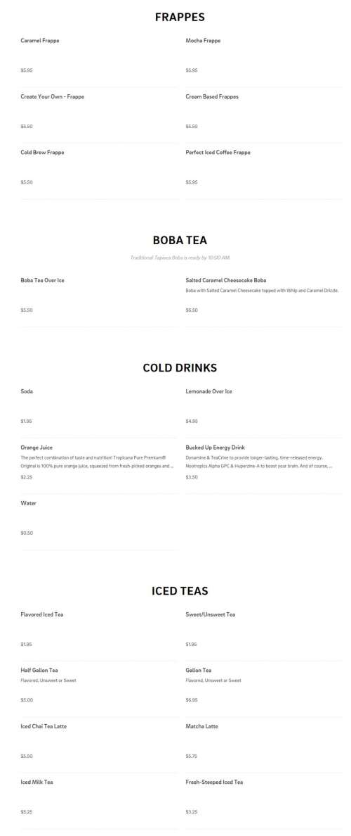 Kate's Coffee, Tea & More menu in Bay City, Texas, USA