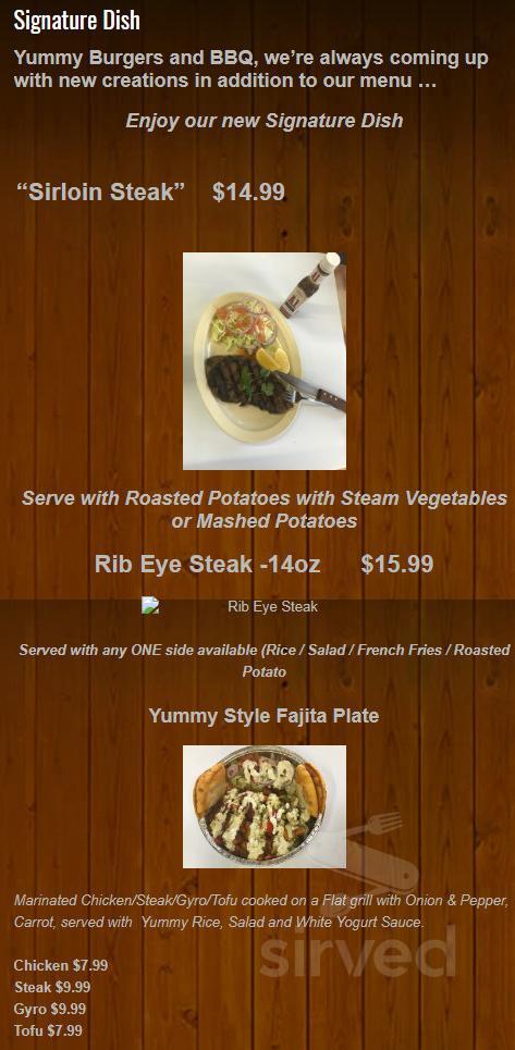 Menu - Allen TX's YUMMIES | Sirved