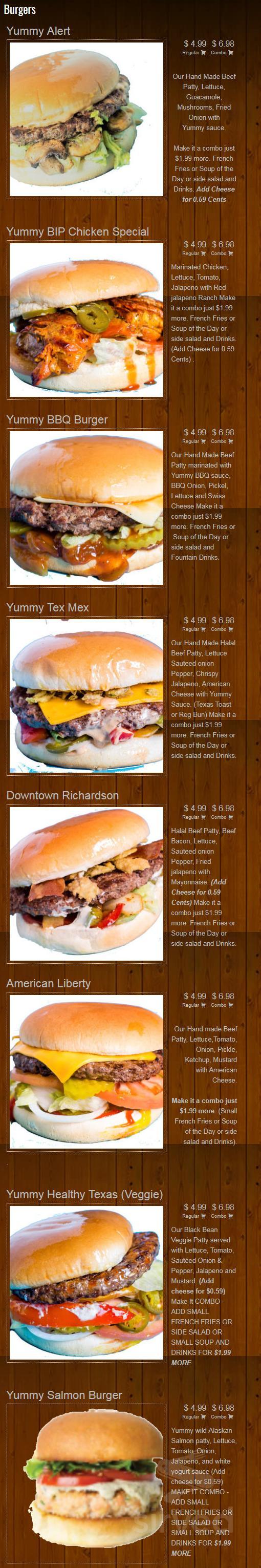 Menu - Allen TX's YUMMIES | Sirved