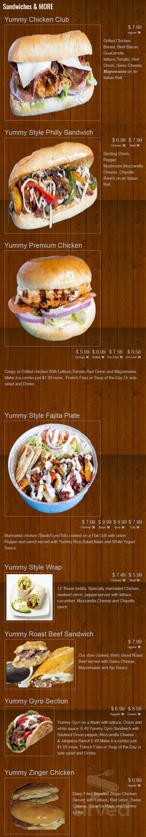 Menu - Allen TX's YUMMIES | Sirved