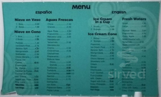 Refresqueria Delicias menu in Roswell, New Mexico, USA