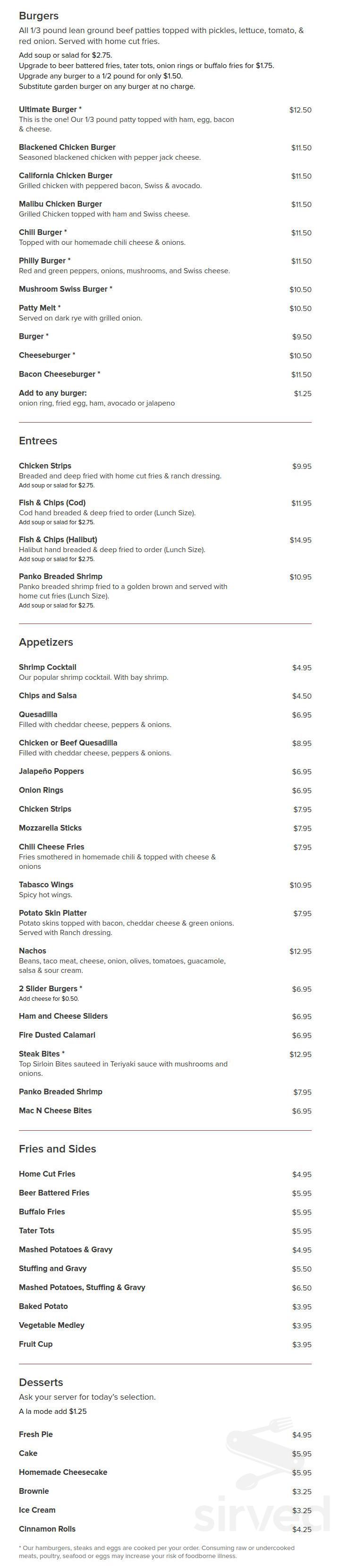 Tik Tok Deli and Lounge menu in Portland, Oregon, USA
