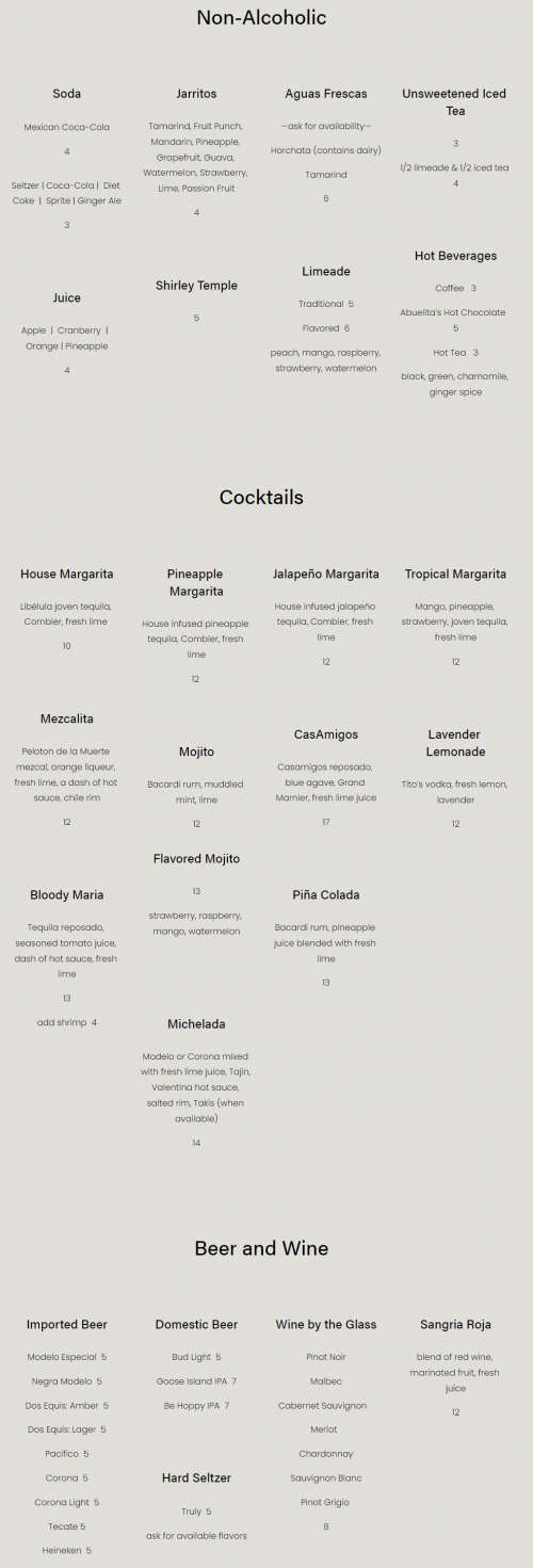 Agaves Mexican Grill menu in Great Barrington, Massachusetts, USA