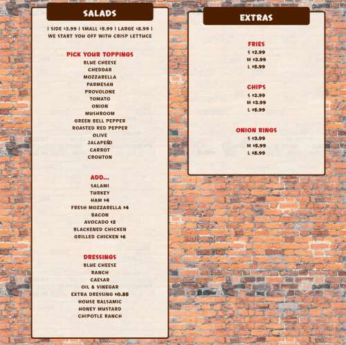 Buffalo Bros Sundance Square menu in Fort Worth, Texas, USA