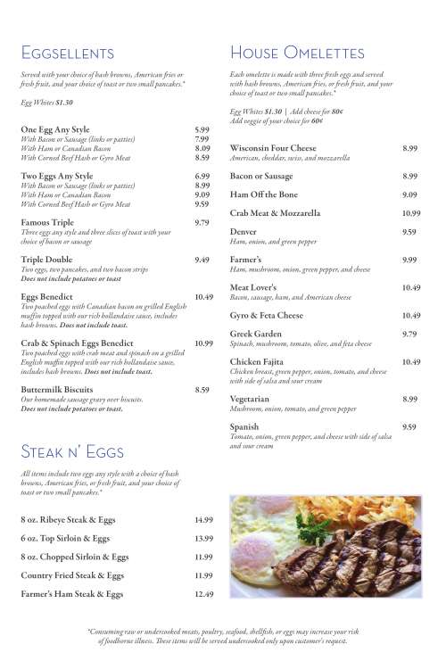 Angel's Restaurant menu in Appleton, Wisconsin, USA