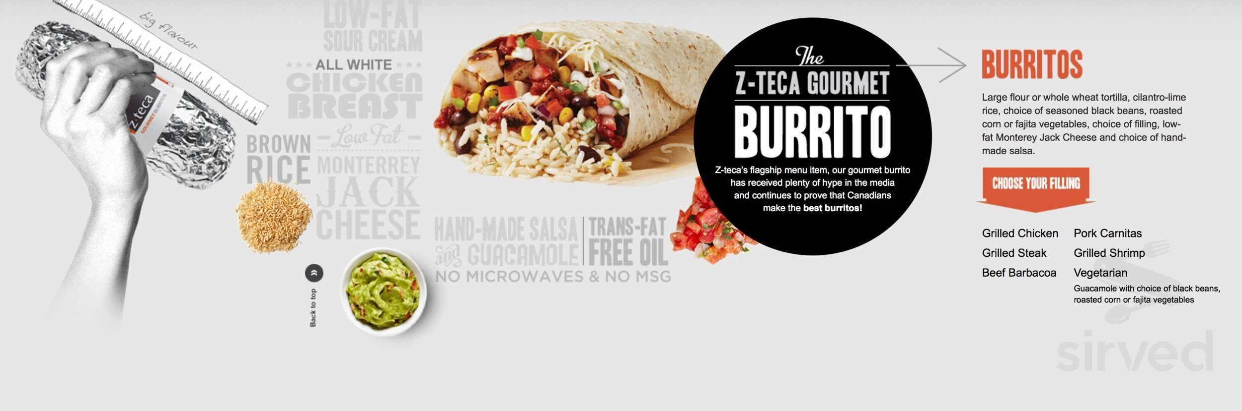 Z-teca Corporate menus in North York, Ontario, Canada