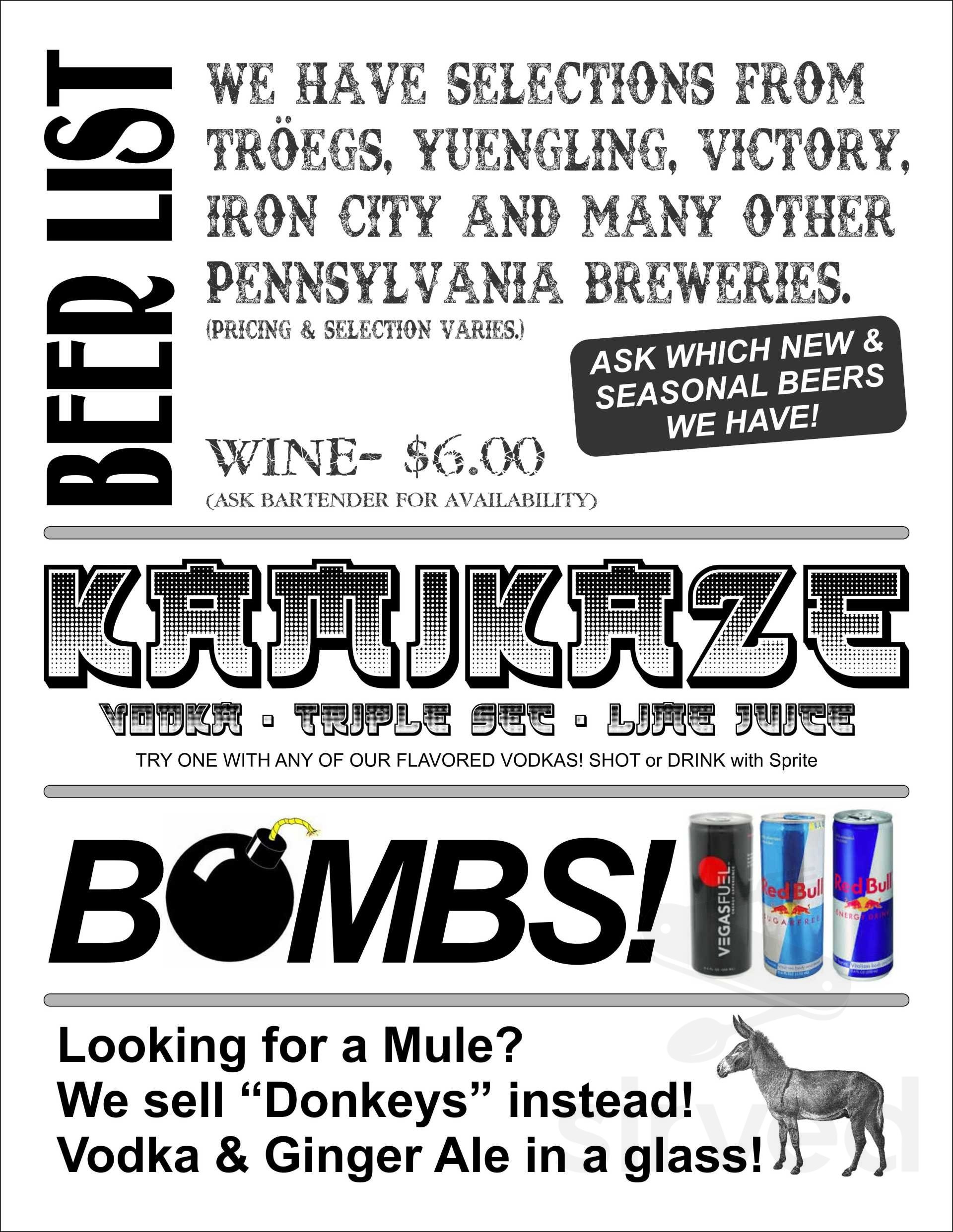 Dead Lightning Distillery menu in New Cumberland, Pennsylvania, USA