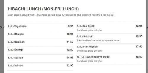 TOKYO HANA menu in Rowlett, Texas, USA