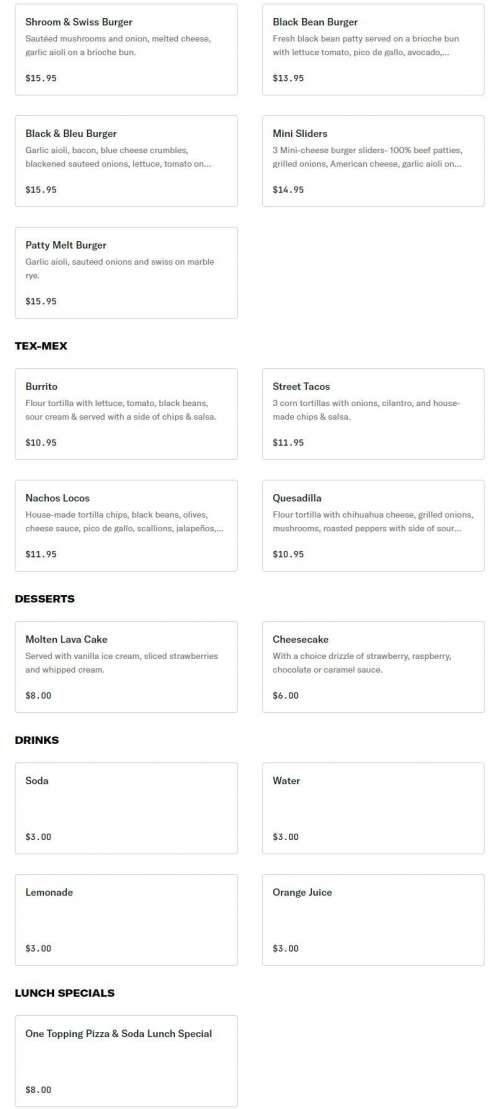 Tipsy Goat Bar & Grill menu in River Grove, Illinois, USA