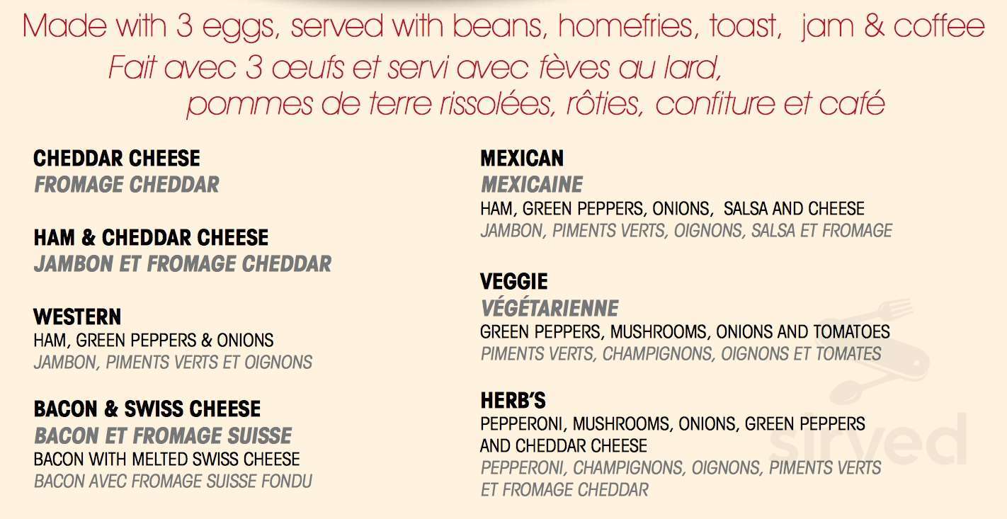 Herb's Travel Plaza menus in Vankleek Hill, Ontario, Canada