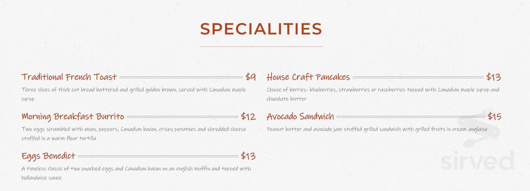 Evario Kitchen + Bar menu in Edmonton, Alberta, Canada