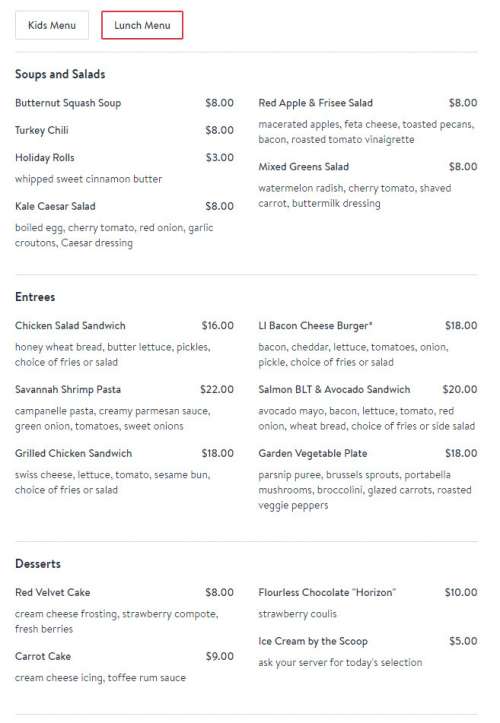 Longleaf Restaurant menu in Atlanta, Georgia, USA