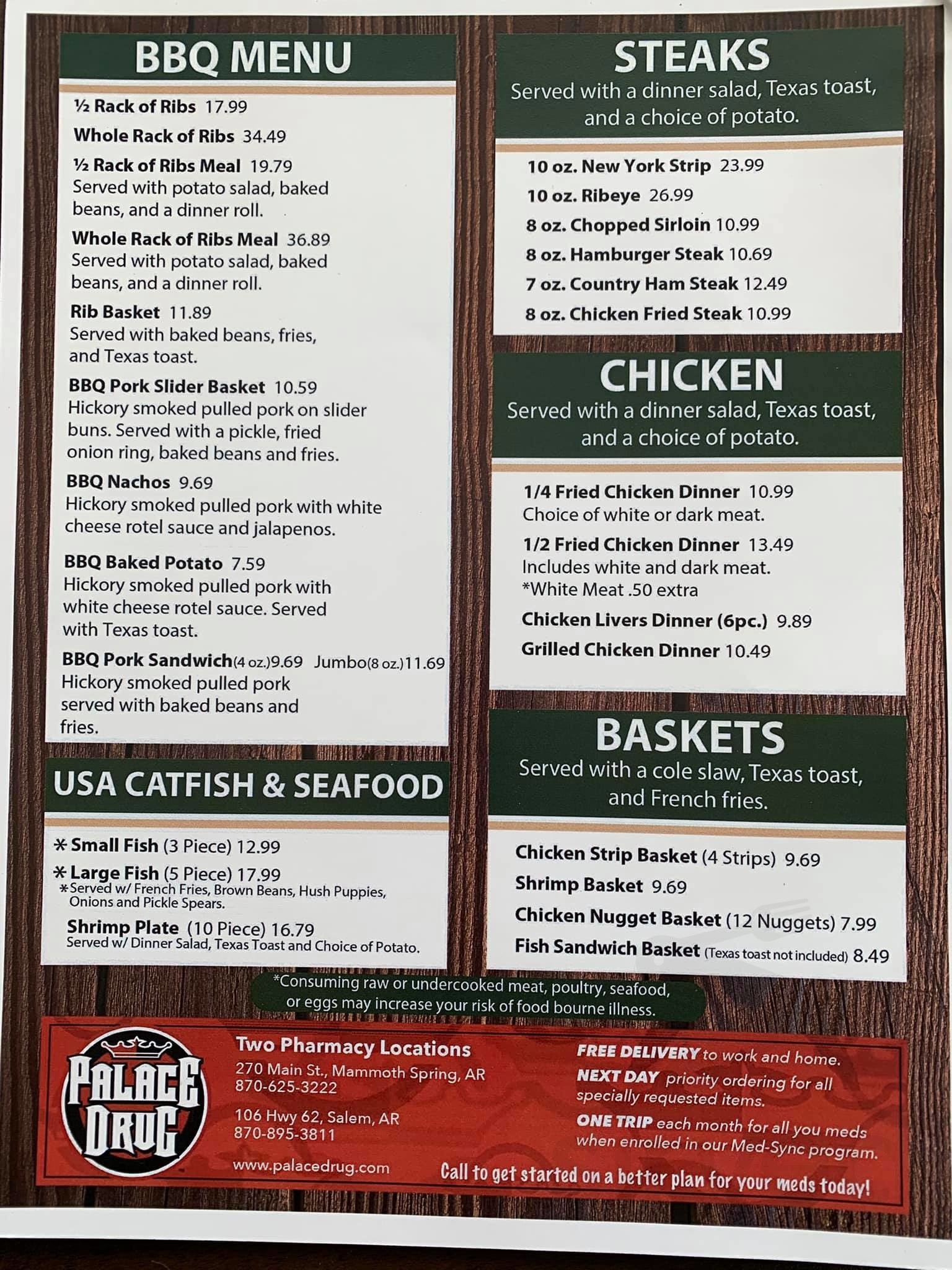 Riverbend Restaurant menu in Mammoth Spring, Arkansas, USA